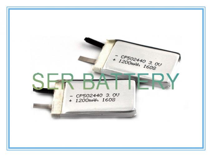 A bateria lisa do polímero do lítio CP502440, 3.0V lítio Ion Flat Cell ...